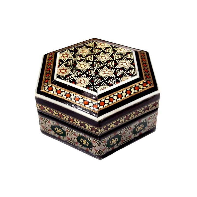 H_04: Khatam Coin Box – Hexagonal Design - alboxat
